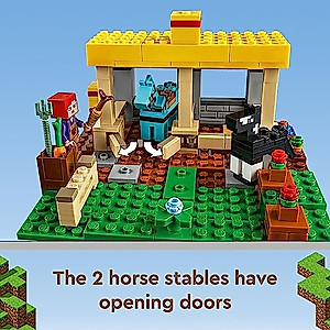 LEGO Minecraft The Horse Stable 21171 Building Kit; Fun Minecraft Farm Toy for Kids, Featuring a Skeleton Horseman; New 2021 (241 Pieces)