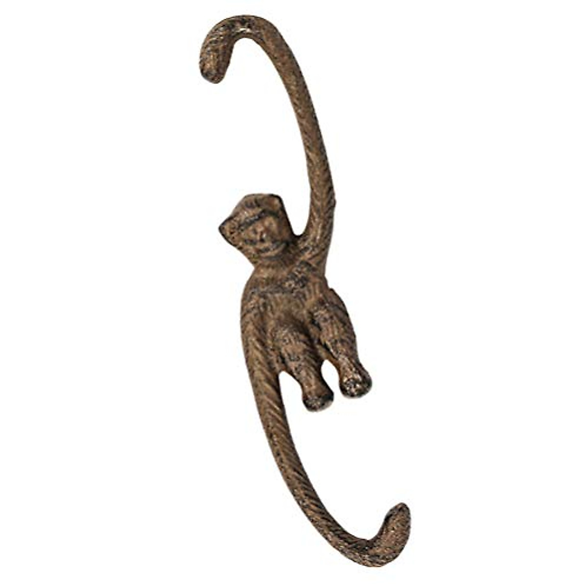 DOITOOL Cast Iron Large S Hooks Heavy Duty Monkey Gibbon Hooks Decorative Gardening Plant Hooks Door Wall Hanging Hats Organizer