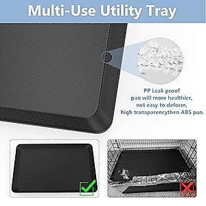 48 Inch Dog Crates for Large Dogs with PP Leak-Proof Dog Pan,XL Double Door Folding Metal Pet Crate with 3 pcs Slide Bolt Latch，Animal Cage Indoor Outdoor Dog Kennel