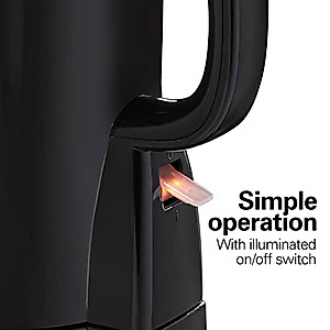 Hamilton Beach 41038 Electric Tea Kettle, Water Boiler & Heater, Cordless Serving, Auto-Shutoff Dry Protection, 1500 Watts for Fast Boiling, 1.7 Liter, Black