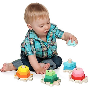 Montessori Toys for Babies 6-12 Months, Wooden Stacking Toys for Toddlers 1-3 Year Old, Toddler Learning Educational Toys 1 Year Old, Preschool Activities Gifts for Boys Girls Birthday Christmas