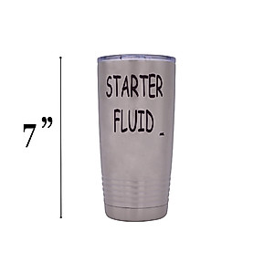 Rogue River Tactical Funny Starter Fluid Large 20 Ounce Travel Tumbler Mug Cup w/Lid Vacuum Insulated Hot or Cold Sarcastic Dad Father For Men Him