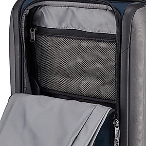 TUMI Alpha International Dual Access 4-Wheeled Carry-On Luggage - Rolling Suitcase for Men and Women - Luggage Carry-On with 4 Spinner Wheels - Rolling Luggage with Security Zippers - Navy/Grey