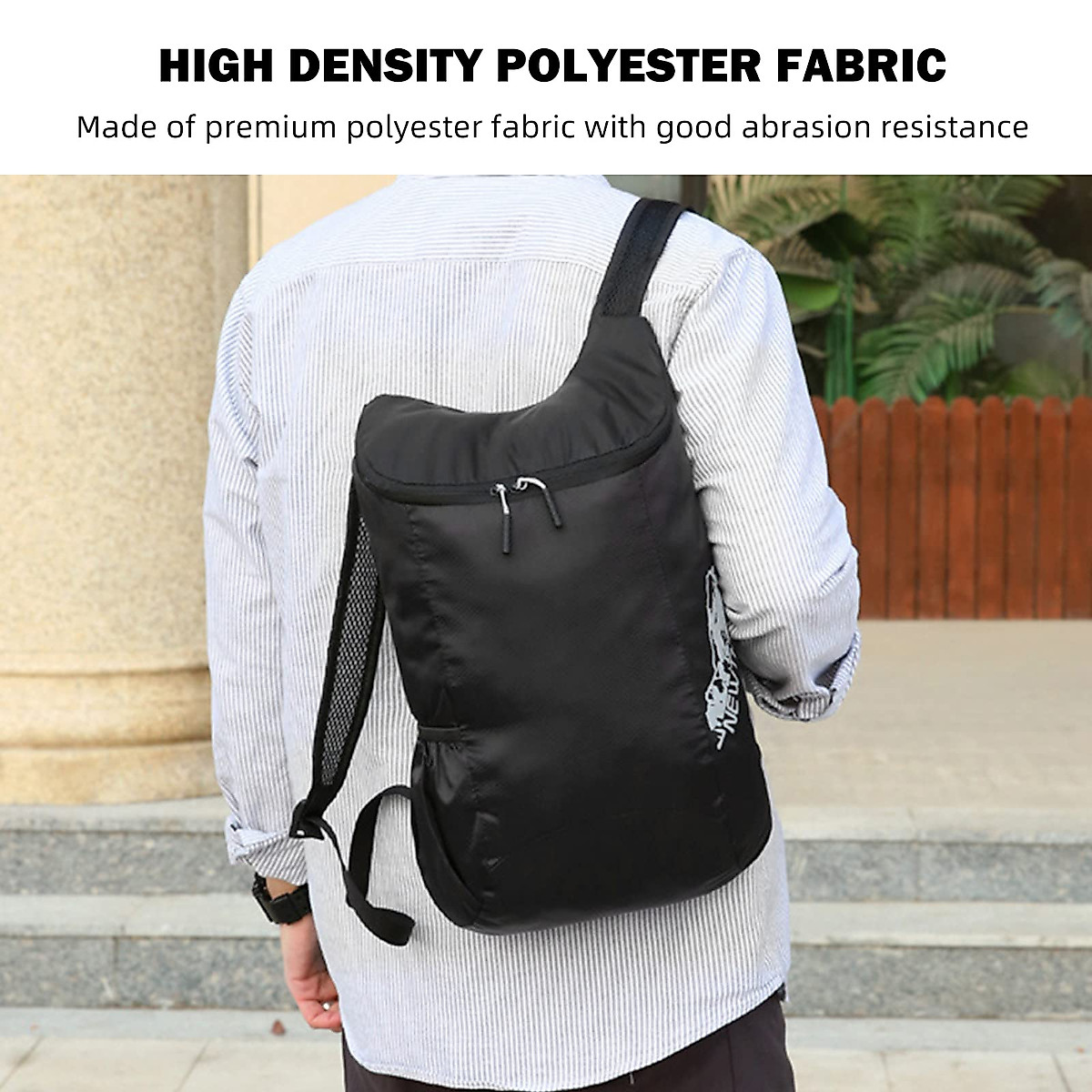 kingsea Foldable Backpack,Lightweight Packable High capacity Backpack for Travel Camping Hiking Outdoor Sports Daypack (Black)