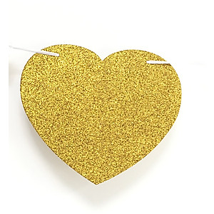 GZFY Cards and Gifts Banner Gold Glitter Letters Hang Bunting | Wedding Decorations | Bachelorette Party | Bridal Shower | Birthday Party Supplies Photo Prop