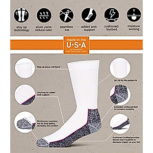One Tough Sock unisex adult Extended Cushioned Over the Calf Casual Socks, White, X-Large US