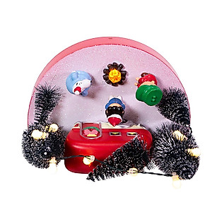 Peanuts Kurt Adler 7-Inch Battery-Operated Musical Camper Scene Table Piece, Multi