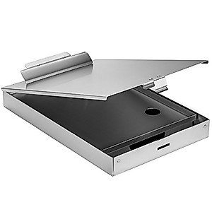 Blue Summit Supplies Aluminum Dual Storage Clipboard, 2 Compartments, Large Heavy Duty Clip for Letter Paper, Great for Office, Jobsite or Classroom