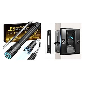 CRANACH Magnetic Pickup Tool Men Gifts - Christmas Stocking Stuffers LED Telescoping Magnet Flashlight Cool Gadgets Pocket Door Hardware Lock Pull Handles