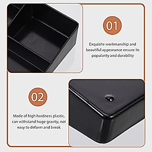 BESTonZON Coffee Bag Box Office Plastic Tea Bag Organizer Desktop Seasoning Packet Holder Sugar Bag Container for Countertop Cabinet Coffee Bar (Black)