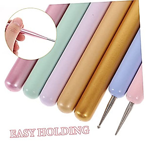 minkissy 7pcs Double-ended Nail Art Pen Pinceles Para Uñas Acrilicas Color Brushes Acrylic Nail Brush Nail Polish Brush Nail Point Graffiti Pen Painting Nail Brushes Nail Art Tool Accessory