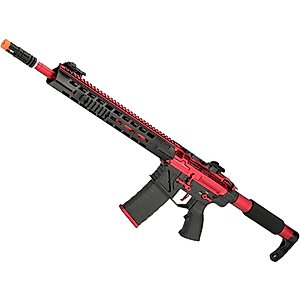 Evike Airsoft - APS Phantom Extremis Mark IV 2.0 eSilverEdge M4 AEG with 15" MLOK Handguard (Color: Red/Black)