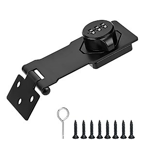 Mugvolax Anti-Theft Household Cabinet Password Hasp Locks, Combination Door Lock, Combination Latches, Keyless Door Lock, Hasp Locks with 3 Digit Password for Combination and Cabinet