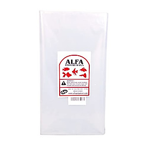 ALFA Fishery Bags Size 16 x 24 Inches Round Corners Bottom Leak Proof Clear Plastic Fish Bags for Marine and Tropical Fish Transport 2.5 mil. (16" x 24", 50 Count)
