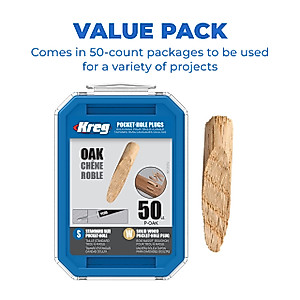 Kreg P-OAK Solid-Wood Pocket-Hole Plugs - Oak