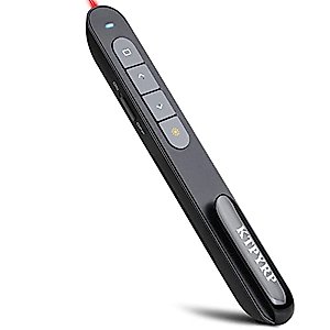 KTPYRP Presentation Clicker, PowerPoint Clickers, Wireless Presenter Remote, RF 2.4G Hz 100FT USB PPT Slide Remote Control with Clip for Presentations, Pet Cat Dog Lazer Pointer for Laptop