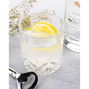 LEMONSODA Crystal Cut Double Rocks Old Fashioned Whiskey Glasses - 10oz Ultra-Clear Premium Lead-Free Crystal Glass Tumbler For Drinking Bourbon, Scotch, Cognac, Cocktails (Set of 2)