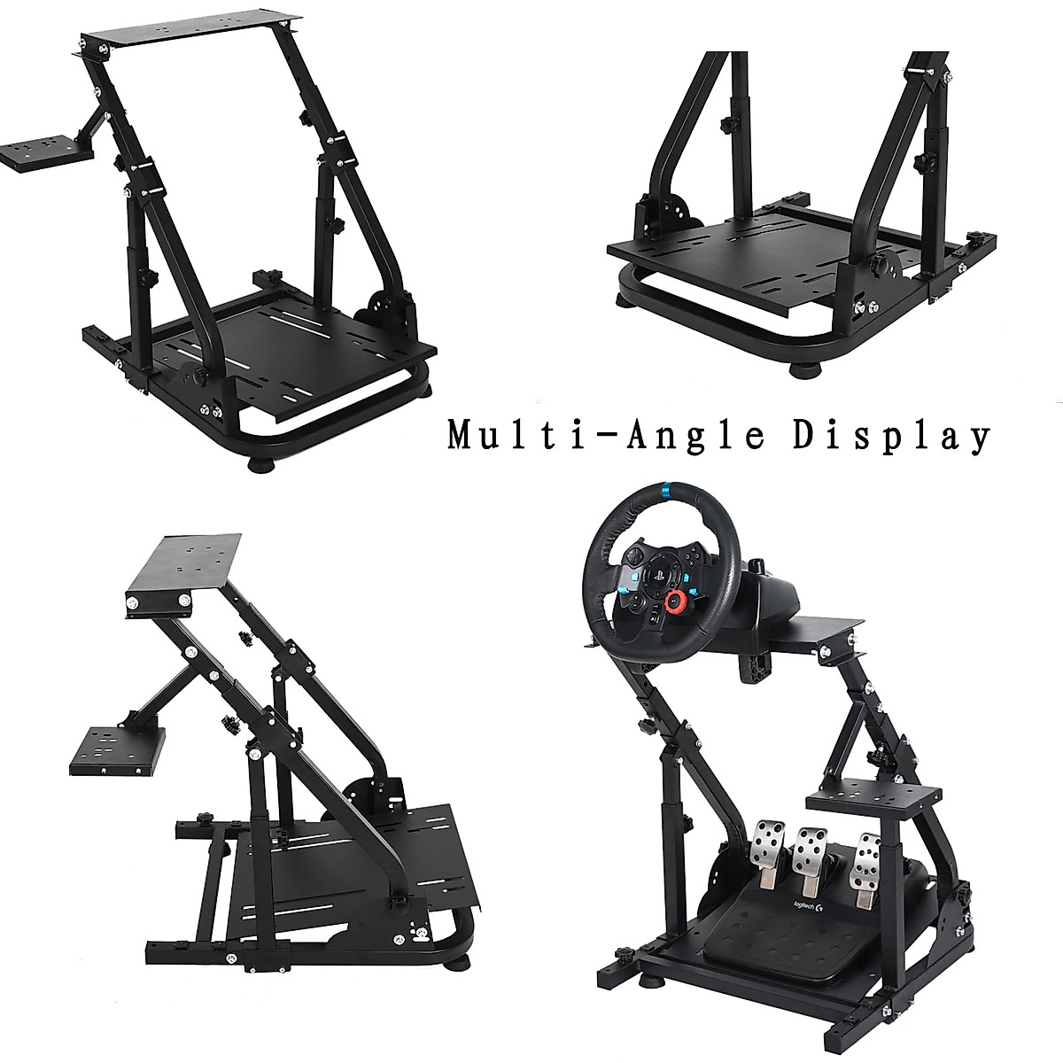 Hottoby G923 Racing Steering Wheel Stand Reinforcement Bar Fit for Logitech Thrustmaster G27,G29,G920 T300RS,T80,T150 Driving Simulator Frame,No Steering Wheel,Pedals,Handbrake