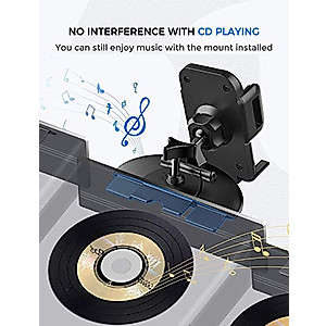 Pokanic Car Cell Phone CD Slot Mount Adjustable 360 Rotation Stand Holder Three-Side Grips Design One Touch Clamp Compatible with iPhone Galaxy Note Pixel Universal (CD Slot Mount)