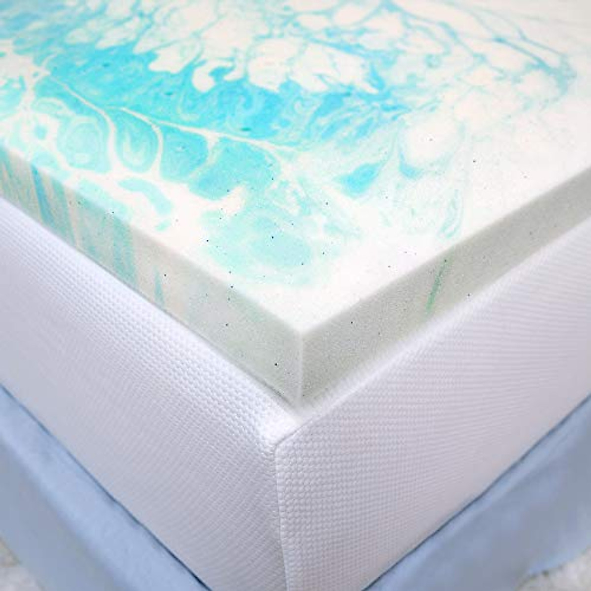 BioPEDIC 2" Gel Swirl Memory Foam True to Size Mattress Topper, Full