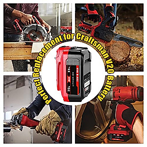 2PACK DSANKE CMCB204 6.0Ah 20V Lithium-ion Battery Replacement for Craftsman V20 Lithium Ion Battery CMCB204 CMCB204-2 CMCB202 CMCB202-2 CMCB201 Craftsman V20 Battery