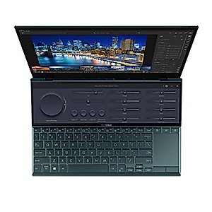 ASUS ZenBook Duo 14 UX482 14” FHD Touch Display, Intel Evo Platform, Core i7-1195G7, 8GB RAM, 512GB PCIe SSD, ScreenPad Plus, Windows 10 Home, Wifi 6E, Celestial Blue, UX482EAR-DB71T