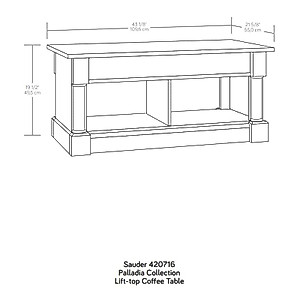 Sauder Palladia Lift Top Coffee Table, Vintage Oak finish