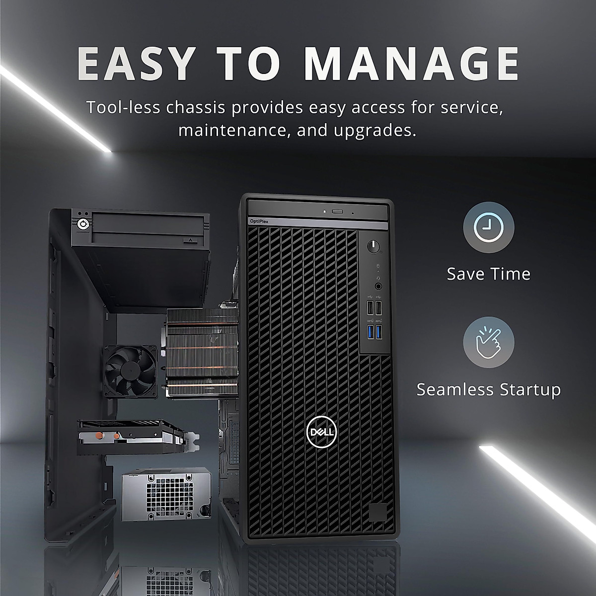 Dell OptiPlex 3000 Full Size Tower Business Desktop, Intel Core i5-12500 Processor, 64GB DDR4 RAM, 2TB PCIe SSD + 4TB HDD, DVDRW, Ethernet, WiFi Adapter, KB& Mouse, Windows 11 Pro, Black