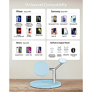 ZECHIN 3-in-1 Charging Station with Apple MFi Certification, Wireless Charging Station for iPhone 13, 12, Pro, Pro Max, Mini, AppleWatch and AirPods, Wireless Chargers Support Fast Charging