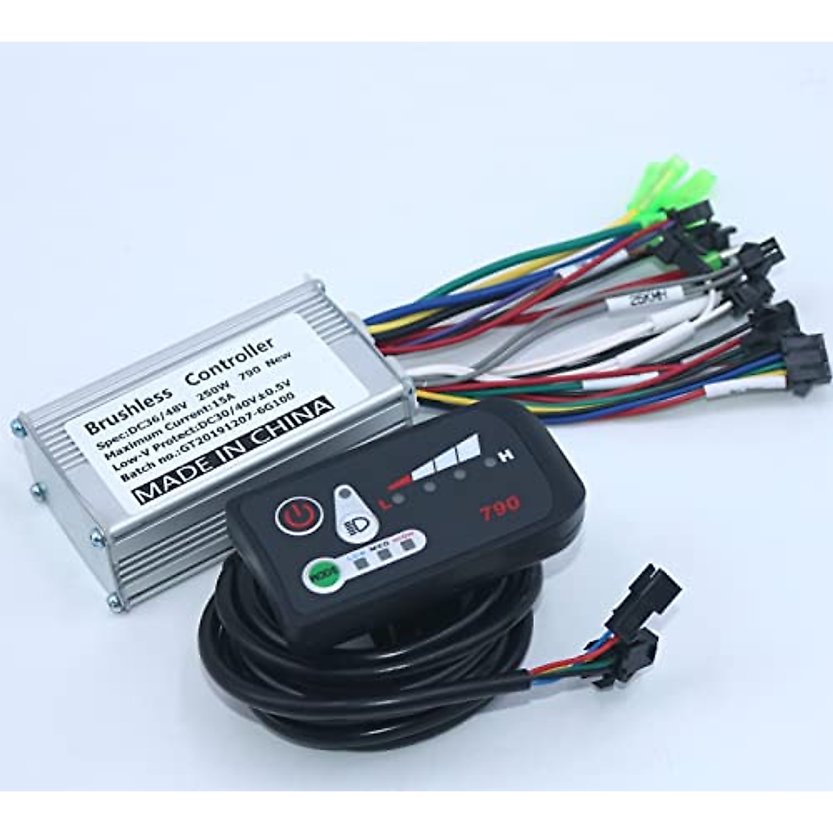 Bike Fender 36V/48V 250W E-Bike Brushless Motor 790 Controller BLDC Motor Driver+790LED Display Mud Guards (Color : 36V Set)