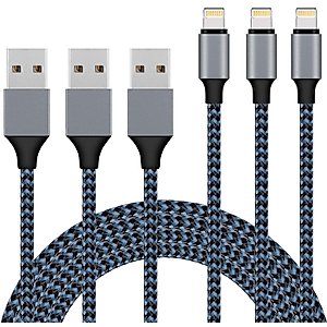 [Apple MFi Certified] iPhone Charger, iPhone Fast Charging 3 Pack 9 FT Lightning Cable Nylon Braided Long iPhone Charger Cord iPhone 14 13 12 11 Pro Max XR XS X 8 7 6 Plus SE and More