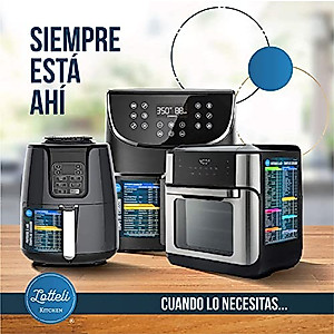 Air Fryer Magnetic Cheat Sheet Set, Air Fryer Accessories Cook Times, Airfryer Accessory Magnet Sheet Quick Reference Guide for Cooking and Frying (Spanish)