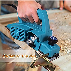 Yosoo Electric Hand Planer, 110V Portable Electric Wood Planer Hand Held Planer Woodworking Power Tool Accurate Smooth Door Planer Machine for Home Furniture