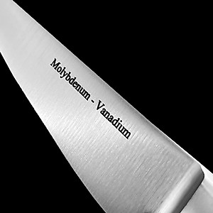 MASAMOTO AT Japanese Honesuki Boning Knife 5.7" (145mm) Made in JAPAN, Kitchen Deboning Knife for Chicken and Meat Cutting, Sharp Japanese Stainless Steel Blade, Full Tang Pakkawood Handle, Black