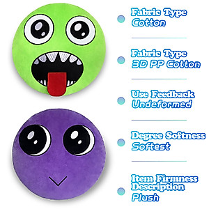 THCHZL Green+Purple Plush 13" Toys Hugging Pillow Double Sided Cute Plush Toys Puppets Soft Stuffed Animal Cushion Decoration Summer Birthday Best Gift for Kids Girls Boys Game Fans