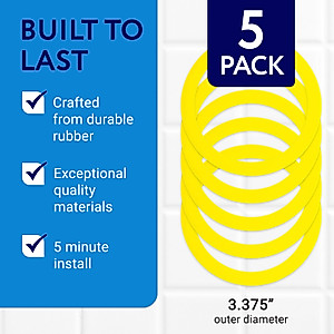 5-Pack of Kohler -Compatible Canister Flush Valve Seal Replacements for Toilets (Equivalent to K-GP1059291) - Replacement Parts for GP1049291 Tank Canister Gasket Kit - by IMPRESA