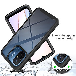 DAMONDY for Redmi 12C Case, Xiaomi Redmi 12C Phone Case,Shock 2 in 1 Drop Protection Hybrid Heavy Duty Dual Layer Armor Protective Case Cover for Xiaomi Redmi 12C -Black