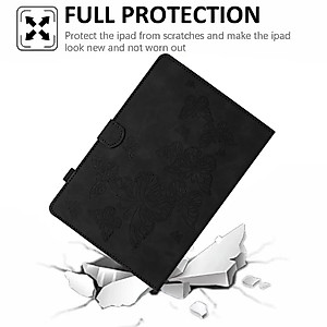 SLLMYYX Case for Samsung Galaxy Tab A8 10.5 Inch SM-X200 2021 Release, Many Butterflies PU Leather Slim Folio Adjustable Stand Tablet Cover Case (Black)