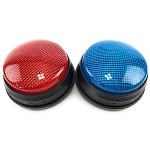 Matty's Toy Stop Lights & Sounds Electronic 3 Mode Red & Blue Game Answer Buzzer and Count Down Timer Gift Set Bundle (Perfect for Games, Classrooms, etc.) - 2 Pack