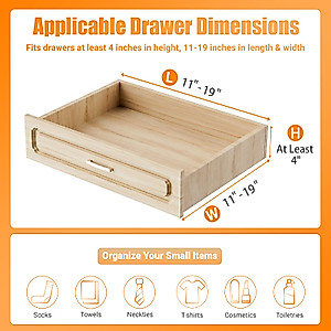 RoomHacks 5 Pack Drawer Dividers for Clothes, 11-19" Expandable Dresser Organizers for Bedroom & Office, Plastic Adjustable Drawer Dividers Organization for Kitchen & Bathroom Storage