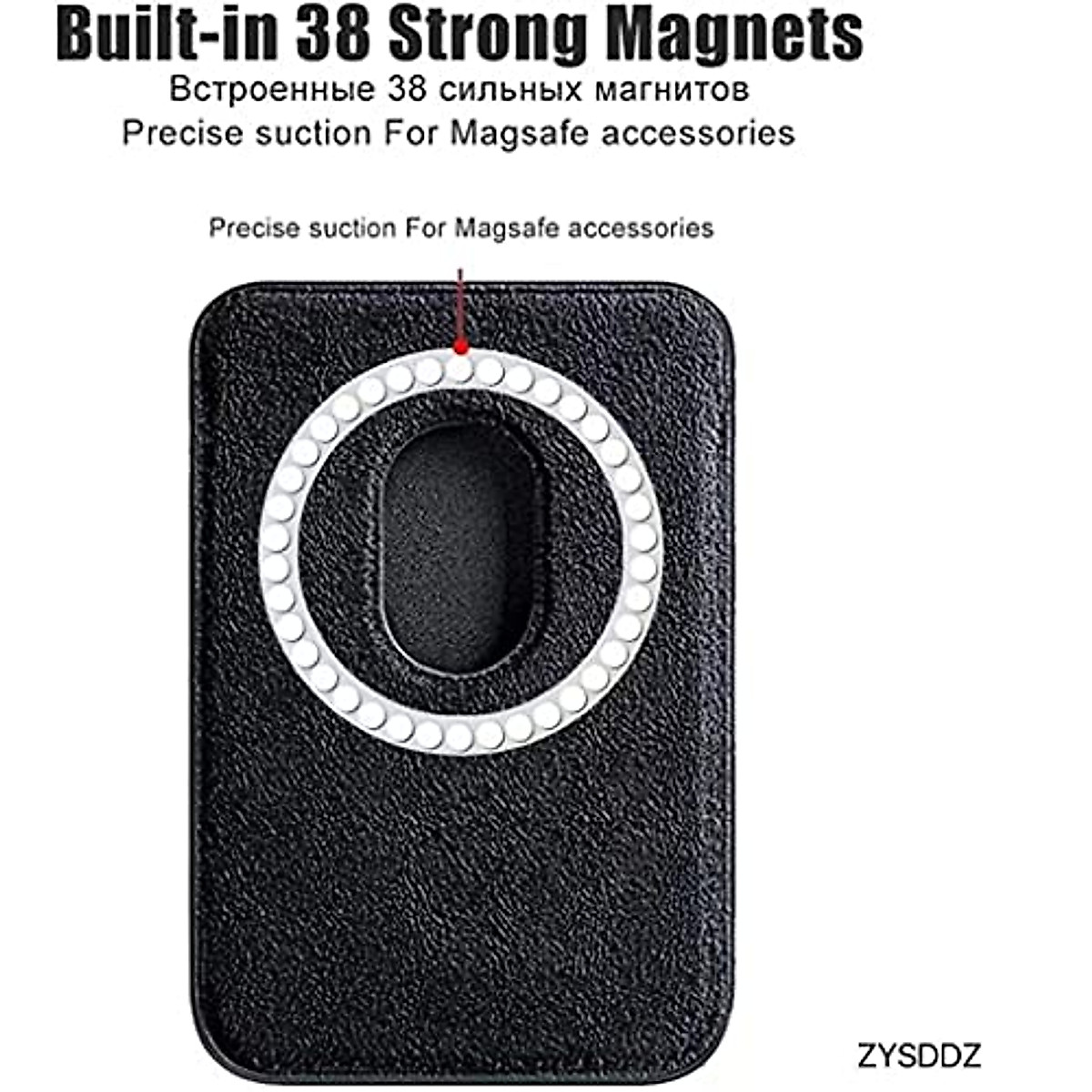 ZYSDDZ Alcantara Magnetic Phone Cardholder Compatible with iPhone 12/13/14 Series, Card Holder Compatible with MagSafe Magnet (Navy)