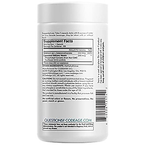 Codeage Selenium 200 mcg Supplement, 6-Month Supply, Immune Support, Mineral Cofactor Selenomethionine, Phospholipids, Vegan, Liposomal Delivery, 180 Capsules