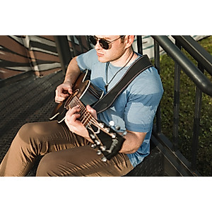 Levy's Leathers Butter Double Stitch 2.5" wide Garment Leather Guitar Strap; Deluxe Series - Black (M17BDS-BLK)