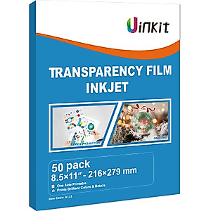 Uinkit 100Sheets Laser Transparency Film and 50 Sheets Inkjet Transparency Film Ohp Clear Overhead Projector