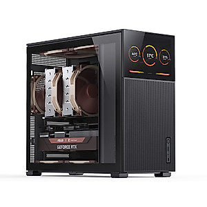 JONSBO D41 MESH SC Black ATX Computer Case with Screen, ATX Motherboard PC Case Mid Tower/Support RTX 4090(335-400mm) GPU 360/280AIO,Power ATX/SFX: 100mm-220mm Multiple Tool-Free Design,Black