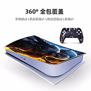 Vinyl Stickers for Playstation 5 Console and Controller Skins,Digital Version, Wrap Decal Cover Protective Accessories Style E