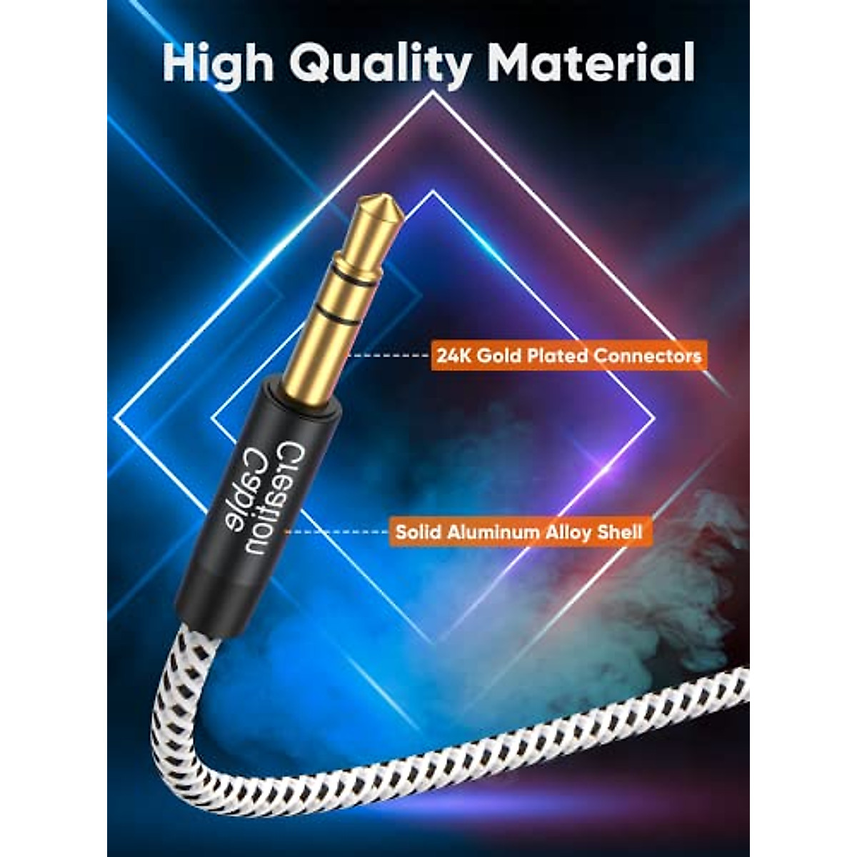 CableCreation 3.5mm Cable(6 Ft/1.8M) 3.5mm Audio Cable Male to Male, 1/8 Auxiliary Stereo Aux Cord Compatible with Headphones,Car,Speaker,iPods, iPads,Echo,Soundbox,Hi-Fi System.