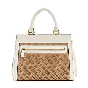 GUESS Katey Luxury Satchel, Latte Logo/Stone