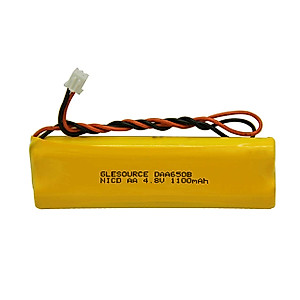 GLESOURCE 4.8V 1100mAh Emergency Lighting Battery Replaces with LITHONIA D-AA650Bx4 Unitech Dual-Lite 0120859 Ni-CD AA 650mAh 4.8V EJW-NI-CAD 800mah BYD D-AA650B-4 Exit Sign Emergency Light(2 Pack)