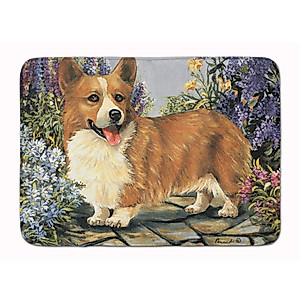 Caroline's Treasures Corgi Garden Georgi Machine Washable Memory Foam Mat doormats, Multicolor